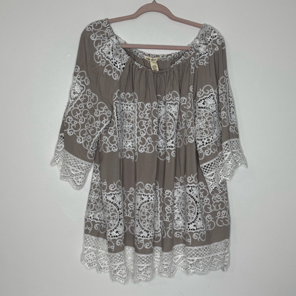 Indigo Thread Co | Tops | Indigo Thread Womens Tunic Large White Lace ...